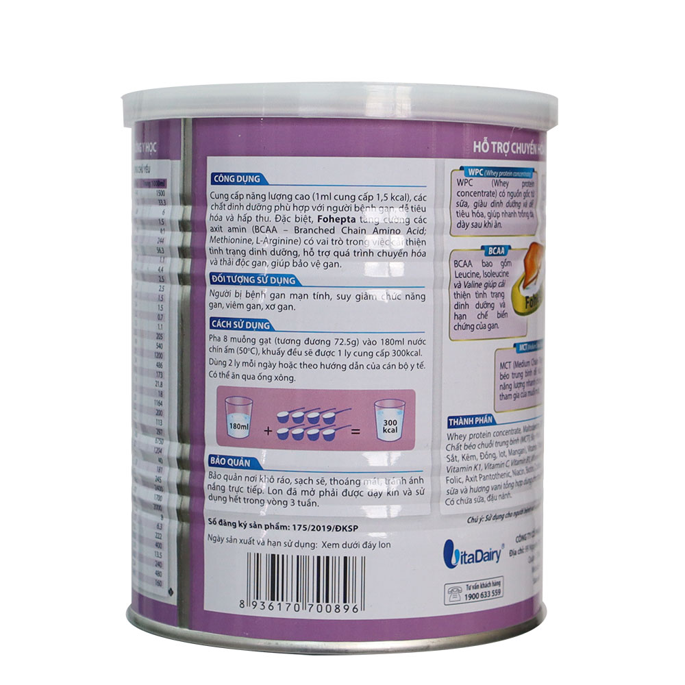 Sữa Fohepta 400g , Sữa Cho Người Bệnh Gan, Sữa Tốt Nhất Cho Người Bệnh ...